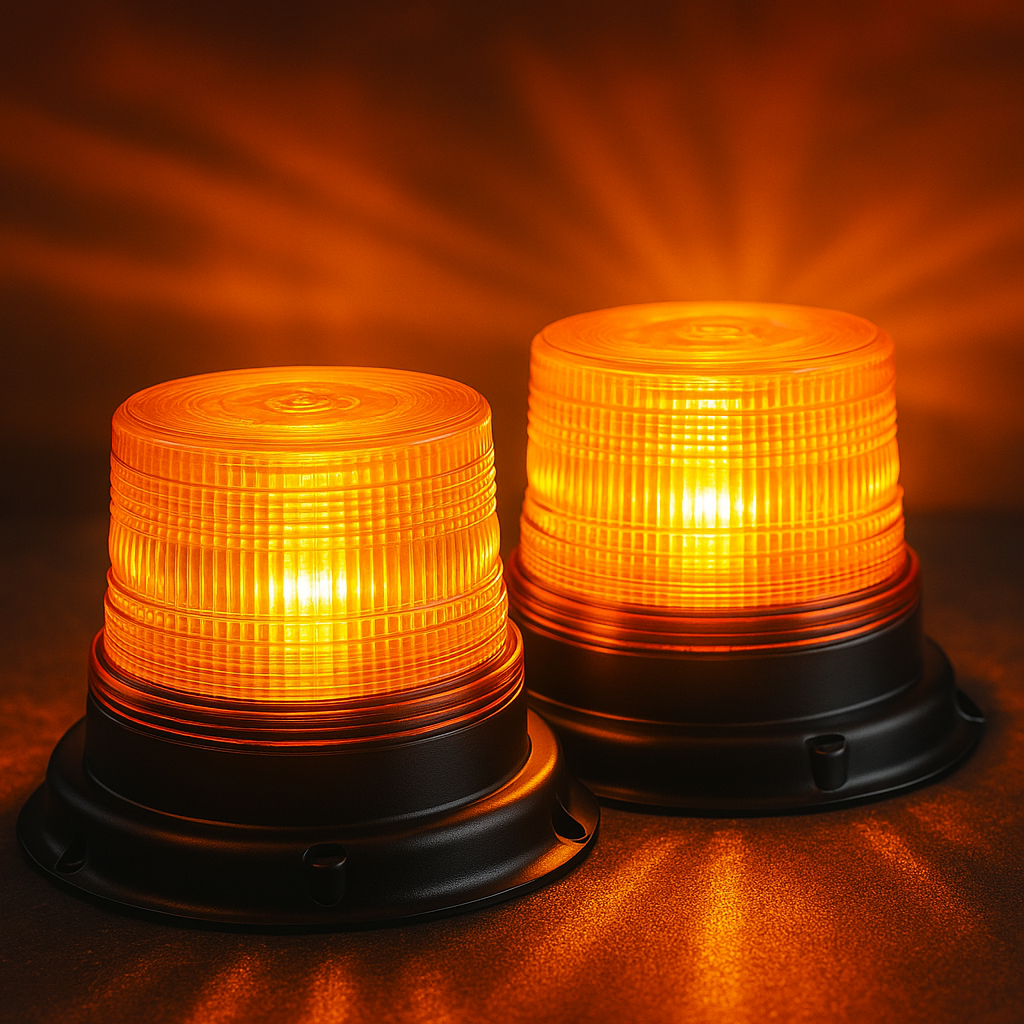 2x 12V 12 LED Amber Magnetic Beacon Strobe Emergency Warning Lights ...