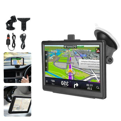 7" HD Touch Screen GPS Navigation System for Car and Truck with Free A ...