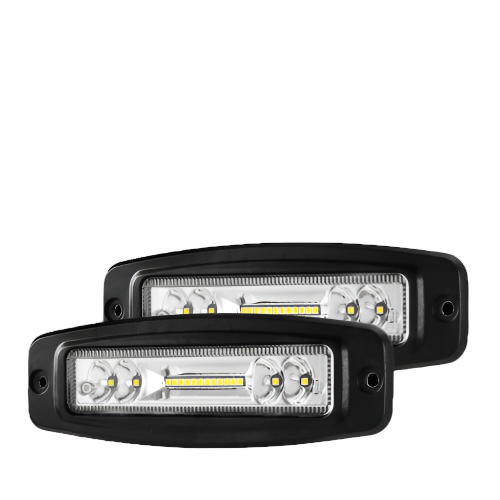 Pair of 7-Inch 12V Flush Mount LED Work Light Bars: Combo Beam for Rev ...