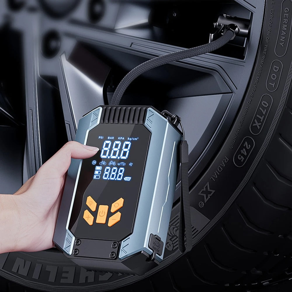 All-in-One Emergency Starter Power & Wireless Lithium Inflatable Pump ...